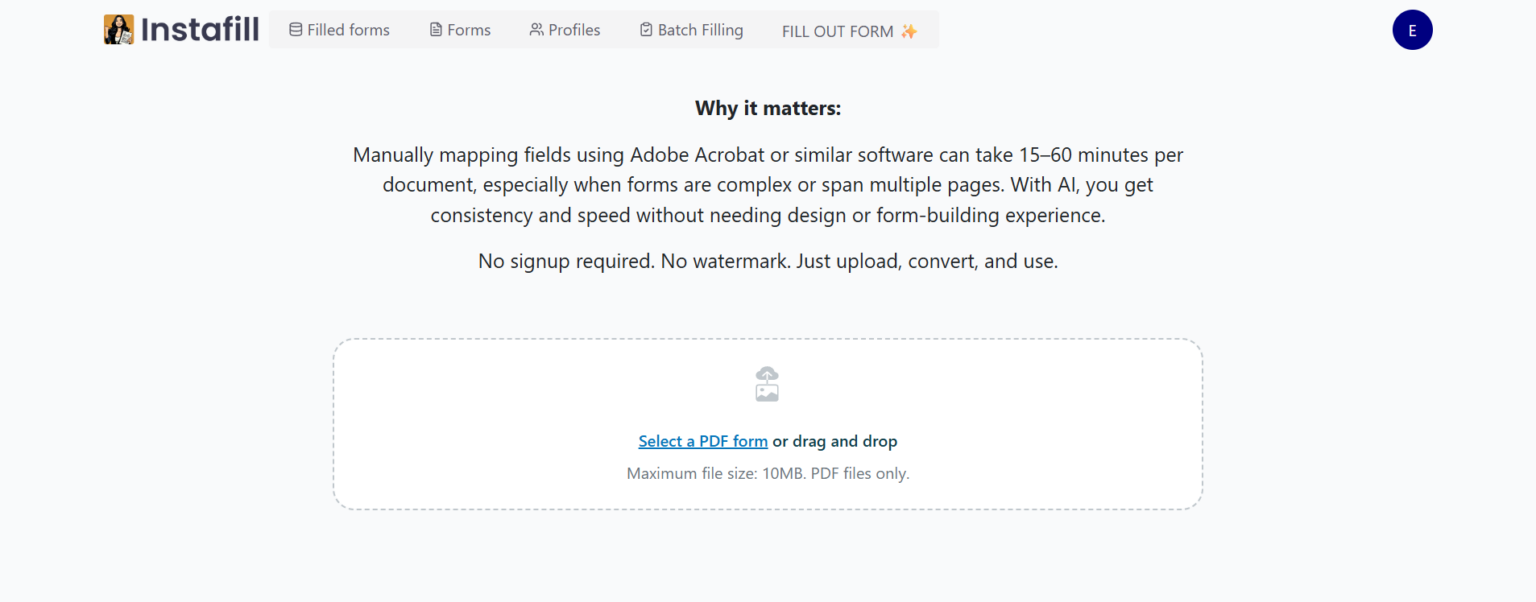 How to create fillable PDF forms automatically with Instafill.ai converter – Instafill ai form ...
