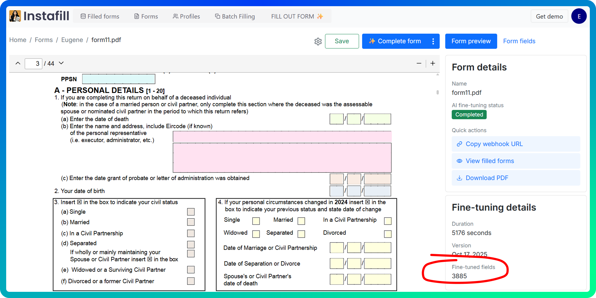 3,885 fields: The most complex form we’ve ever processed – Instafill ai ...