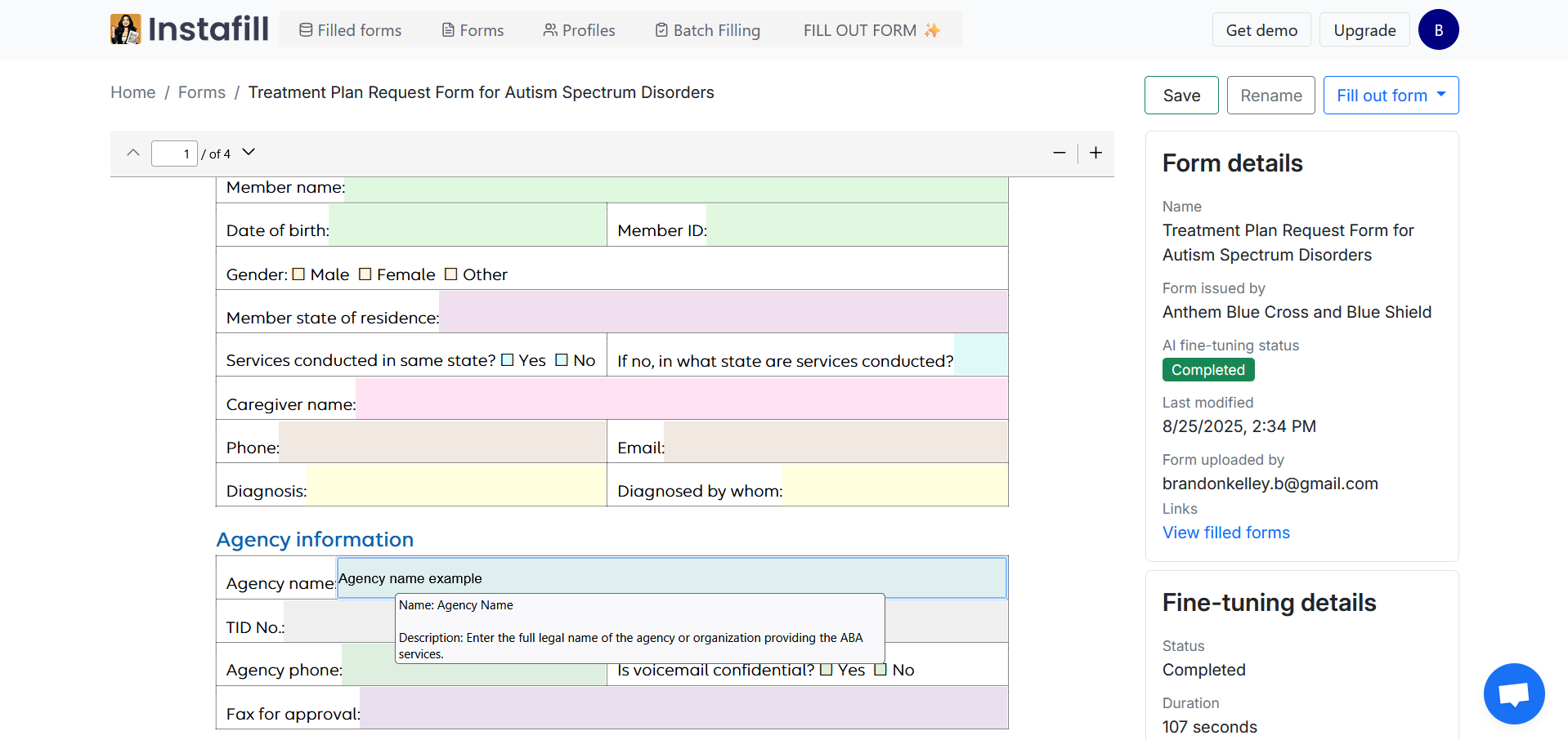 How to prepopulate PDF form fields with static data in Instafill.ai – Instafill ai form filler blog